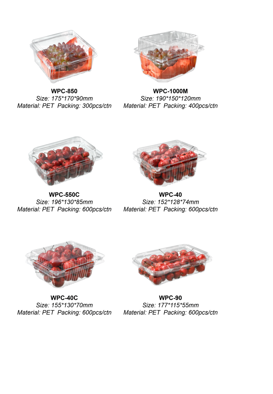 PET Rectangular Plastic Fruit Container for Raisin & Hawthorn – Ningbo ...